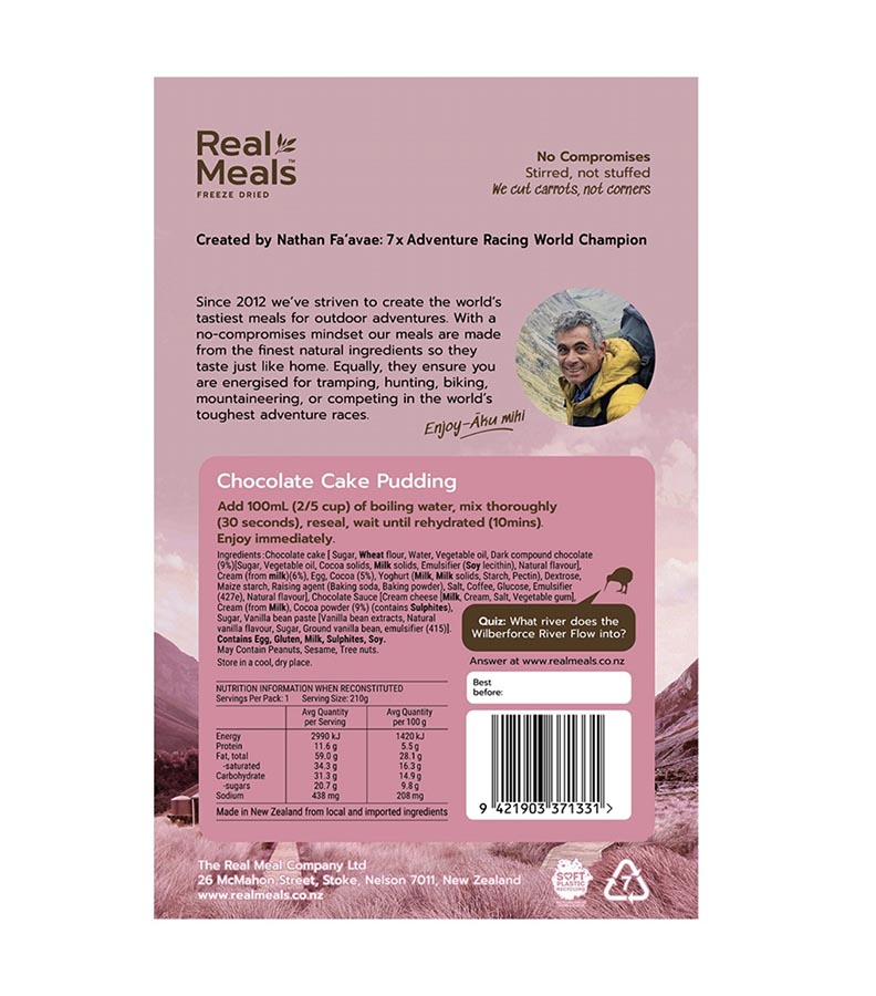 Australian Hiker | Real Meals Chocolate Cake Pudding